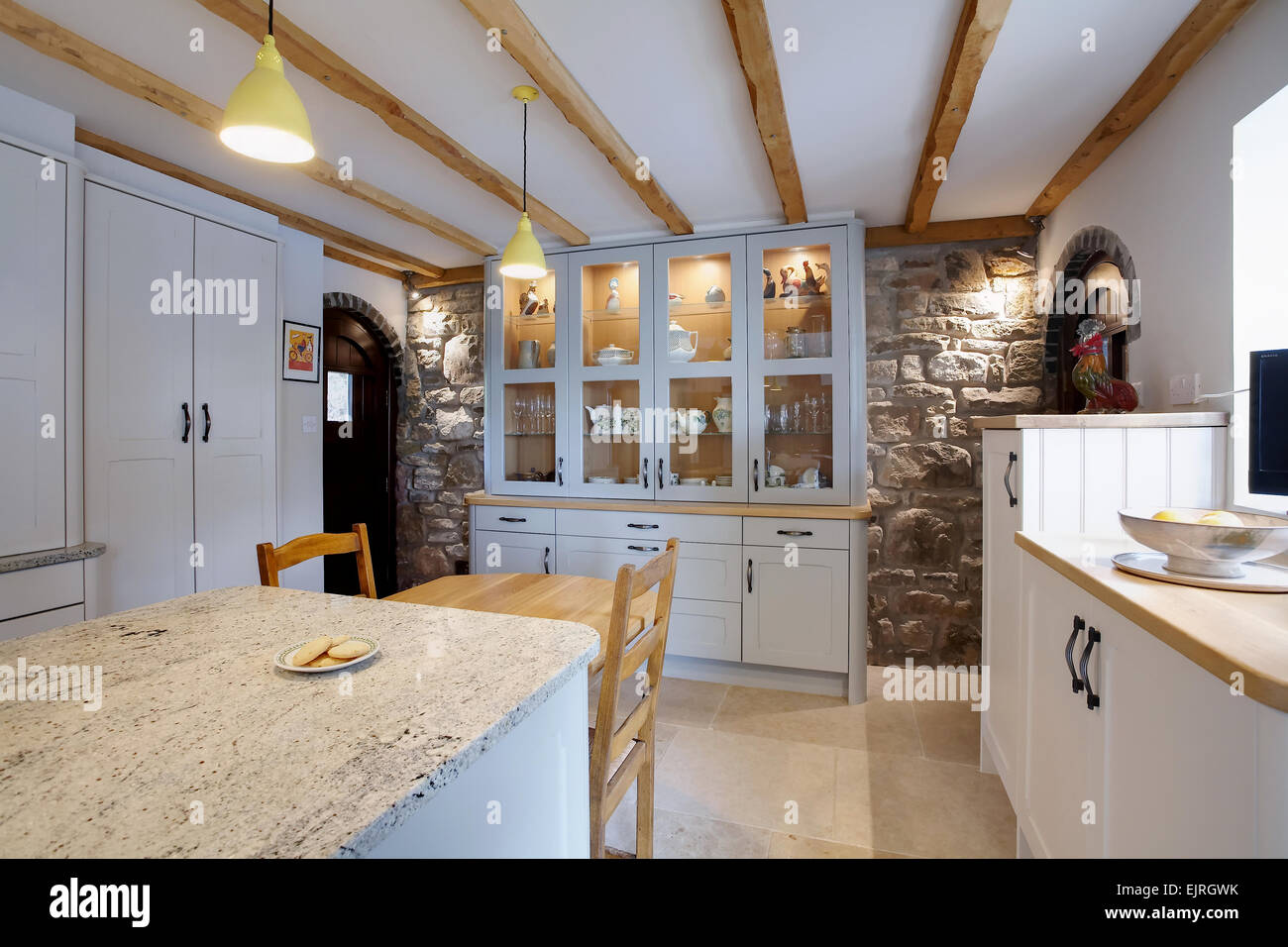 A traditional style kitchen inside a farmhouse in the UK Stock Photo ...