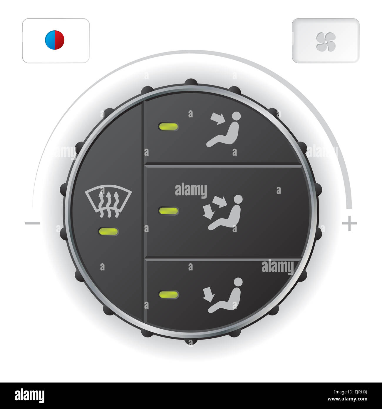 Air condition air circulation control deck with separate buttons for ...