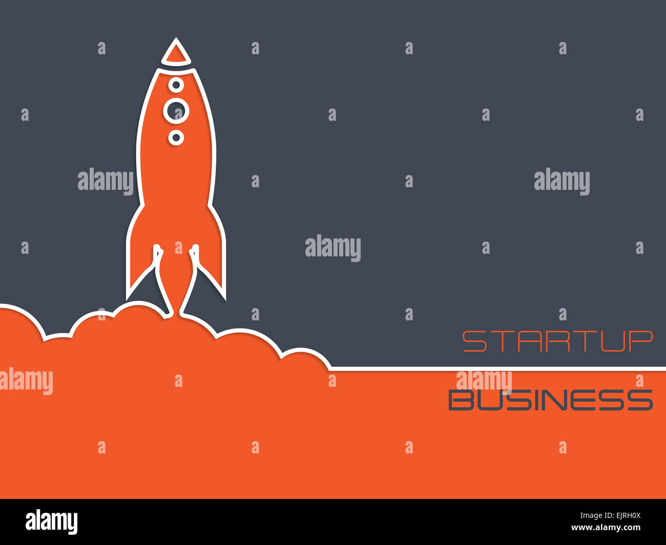 Simplistic startup business background design with rocket symbol Stock ...