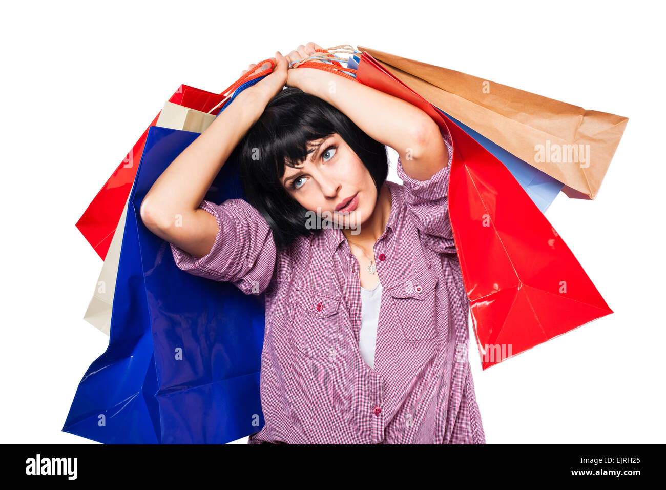 Woman with bag over her head hi-res stock photography and images - Alamy