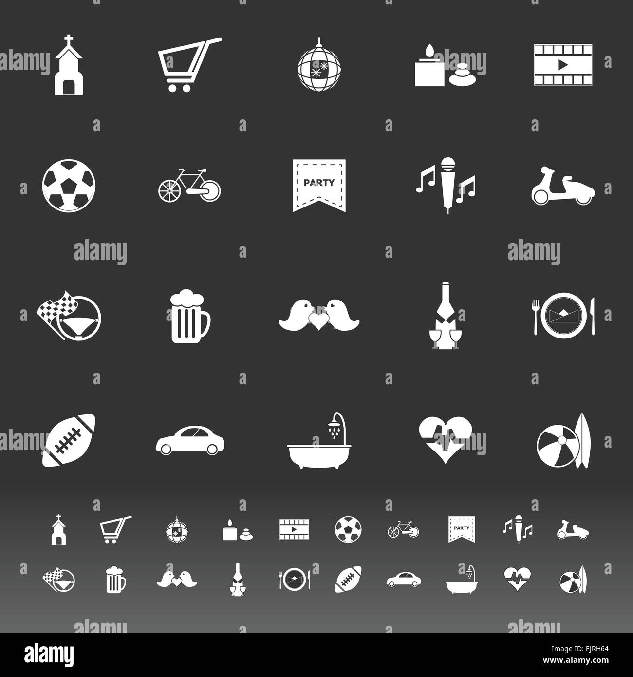 Friday and weekend icons on gray background, stock vector Stock Vector ...