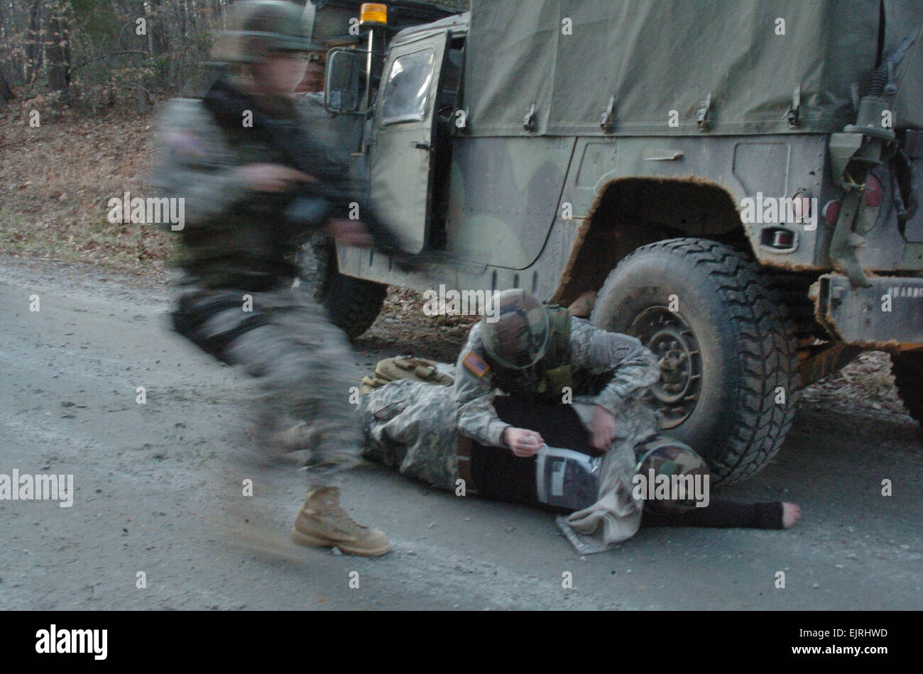 U.S. Army Pvt. Lindsey Thornton, a combat medic with 2nd Platoon, 237th ...