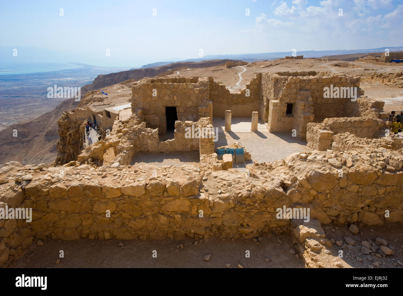 ' The Commandant's residence' on the top of the rock Masada in Israel ...