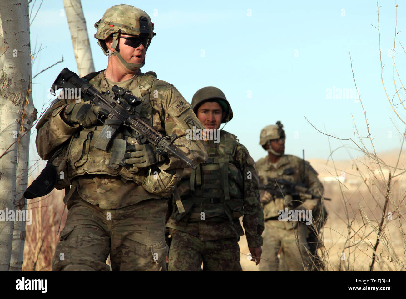 U.S. Army Spc. Conner Elms left, with 1st Platoon, Bravo Company, 2nd ...