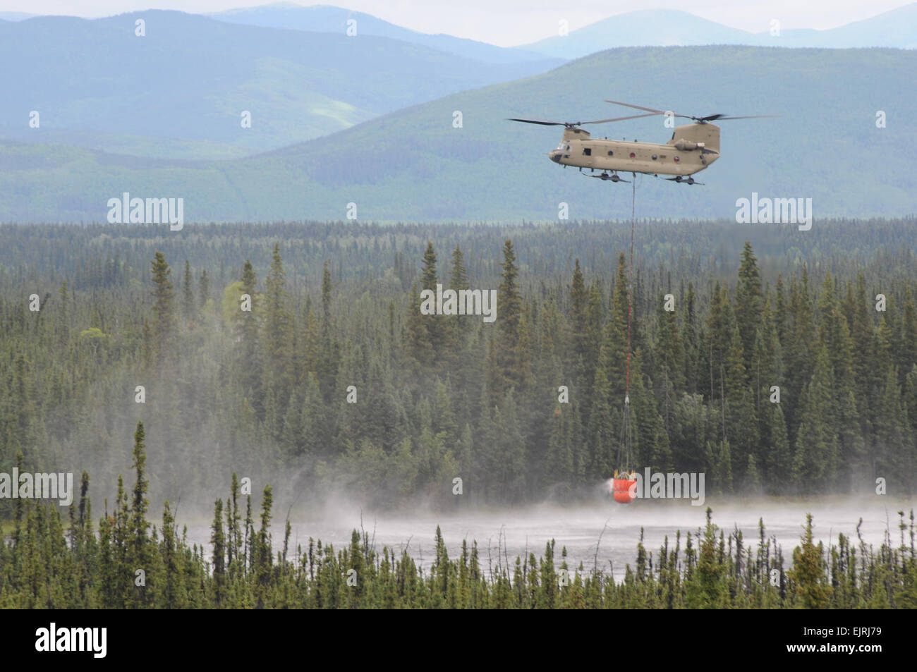 Chinook from Bravo Company 1-52nd AVN BN has just refilled a Bambi ...