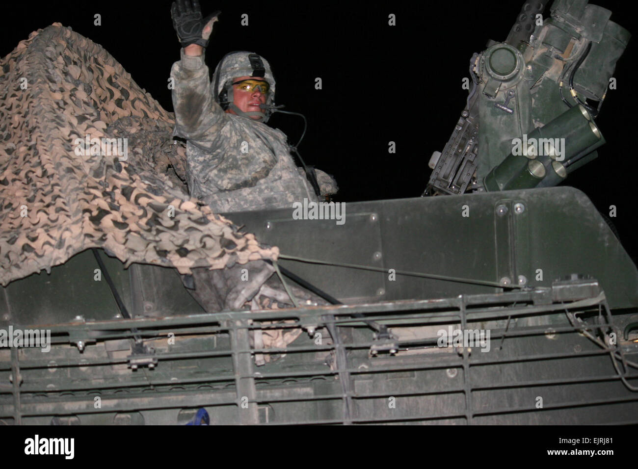 A soldier with the 4th Stryker Brigade Combat Team, 2nd Infantry ...