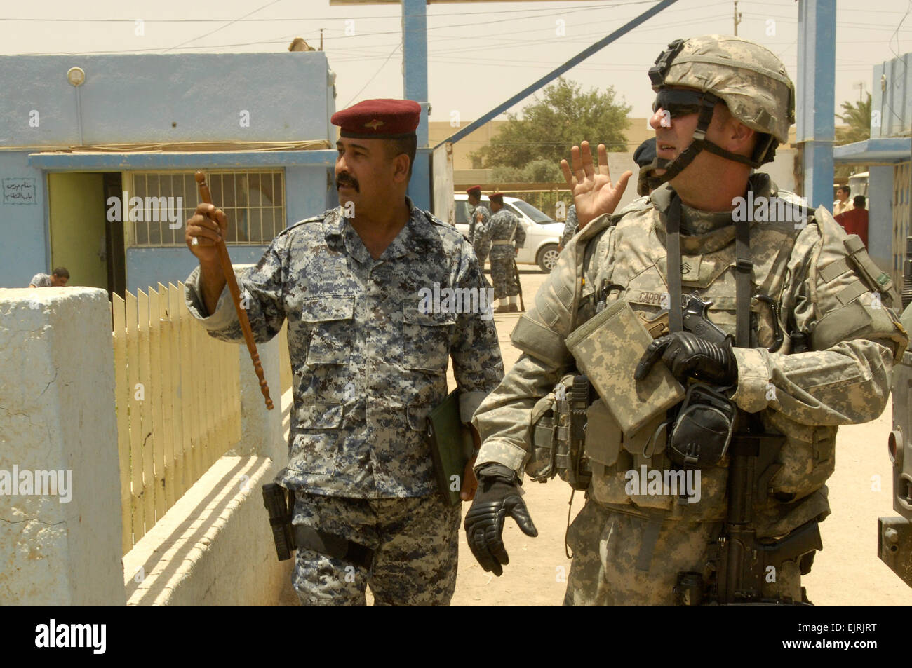 U.S. Army Staff Sgt. Capponi conducts a routine inspection of a local ...
