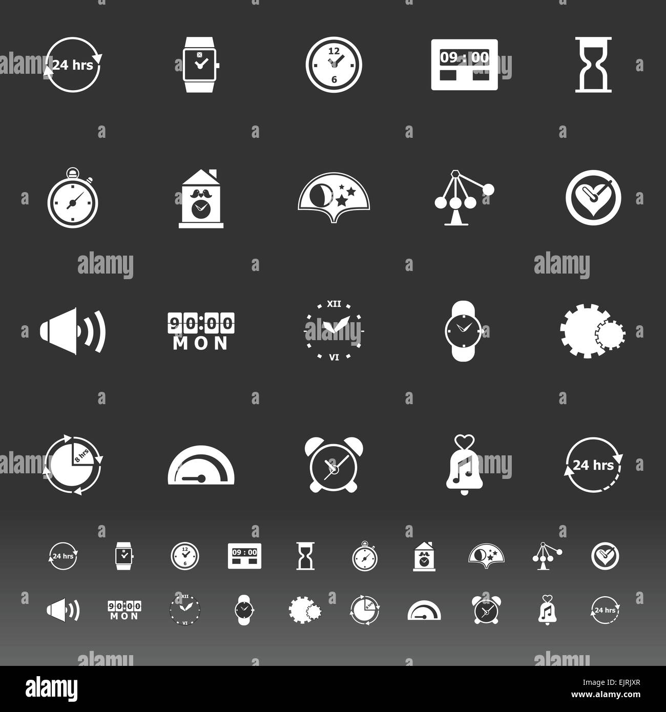 Time related icons on gray background, stock vector Stock Vector Image ...