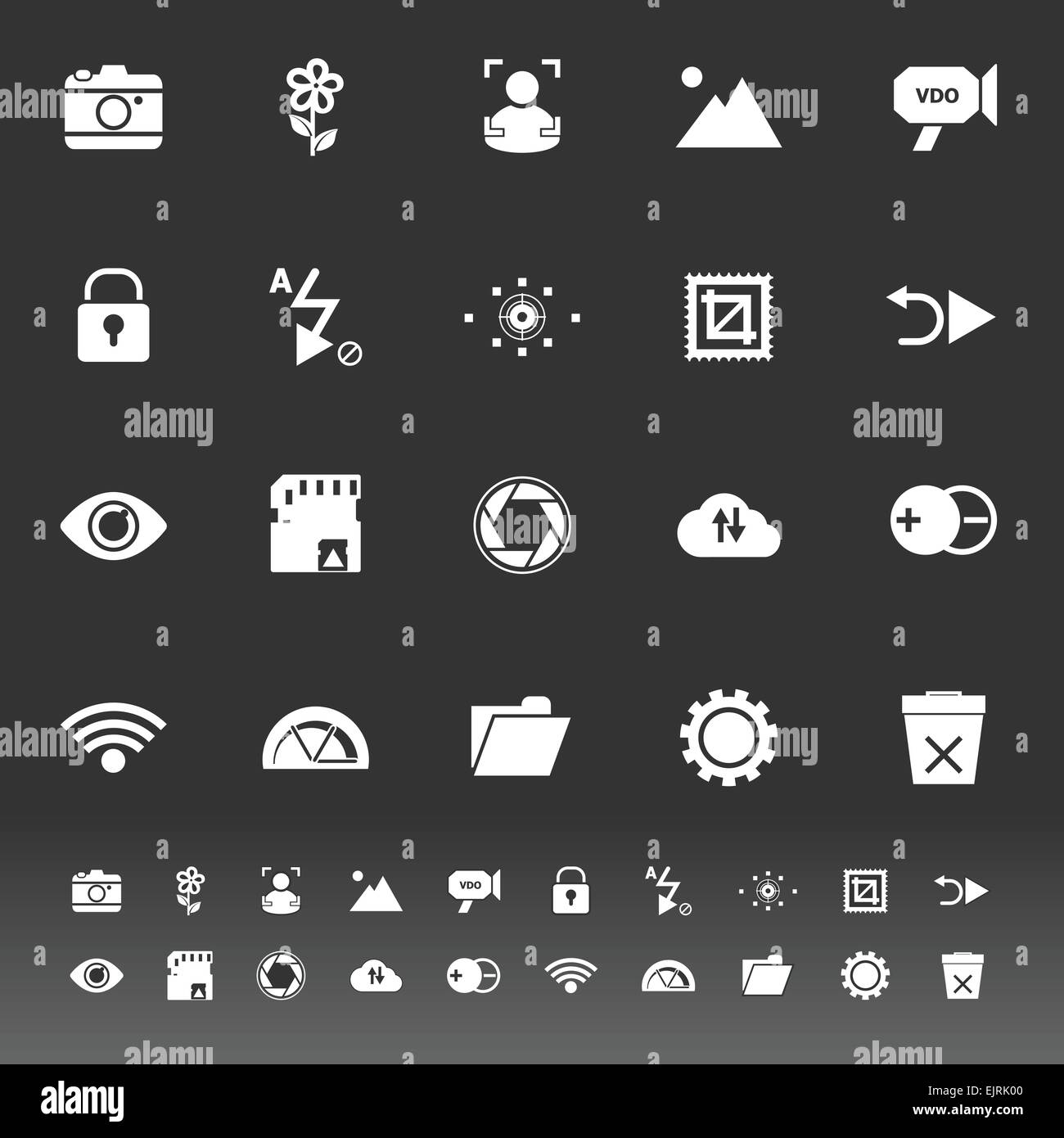 Photography sign icons on gray background, stock vector Stock Vector ...