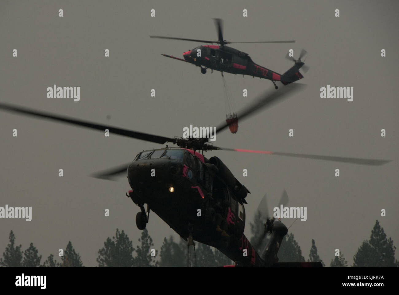 An HH-60G Pave Hawk helicopter, top, and a UH-60 Black Hawk take to the ...