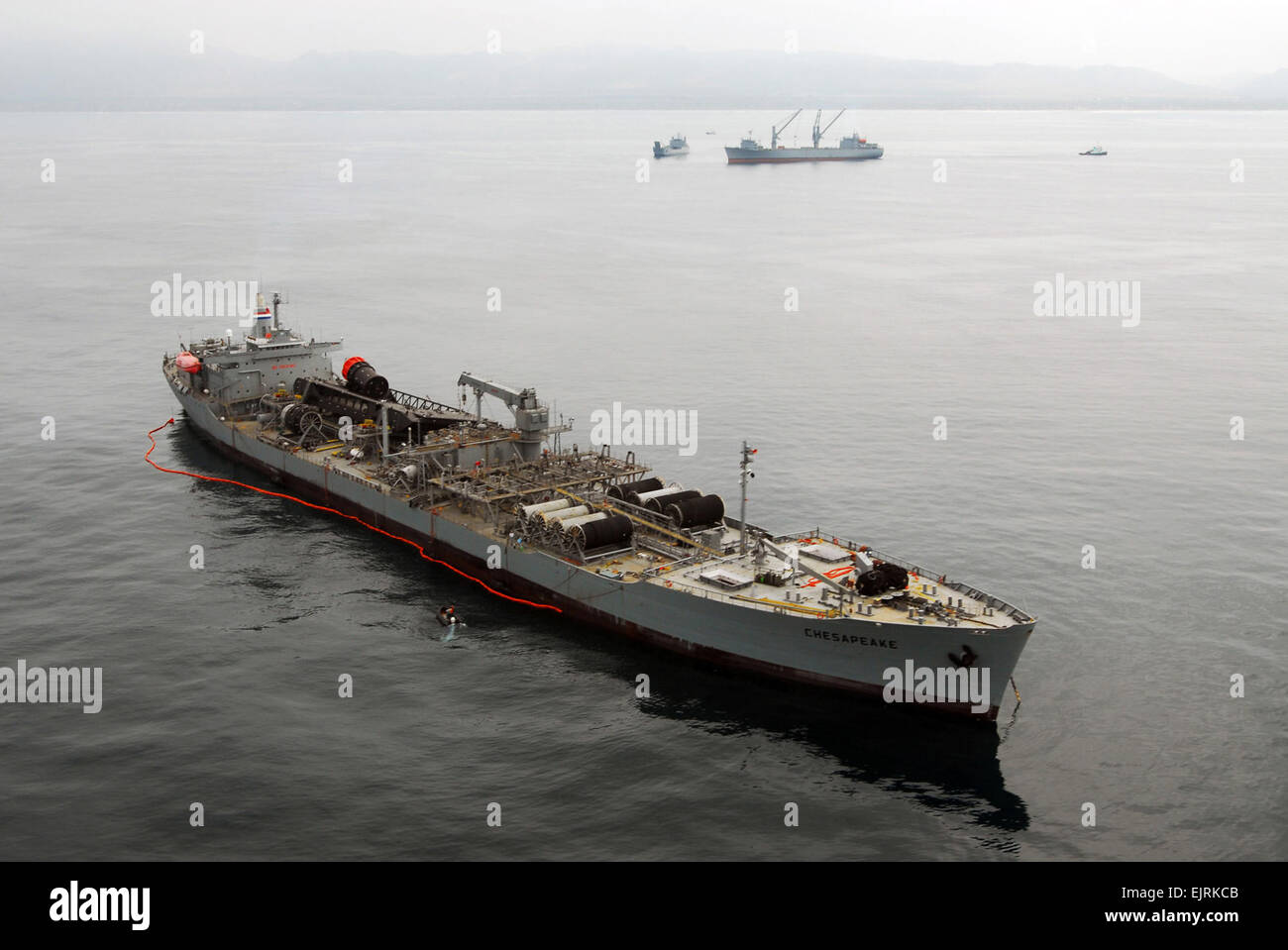 The SS Chesapeake an Offshore Petroleum Discharge System tanker sits ...