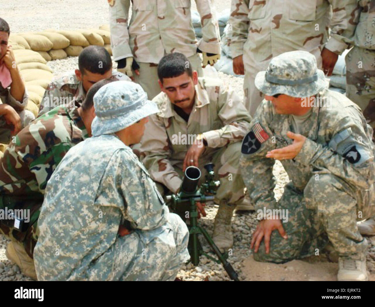 Soldiers with Troop B, 1st Sqadron, 33rd Cavalry Regiment train members ...