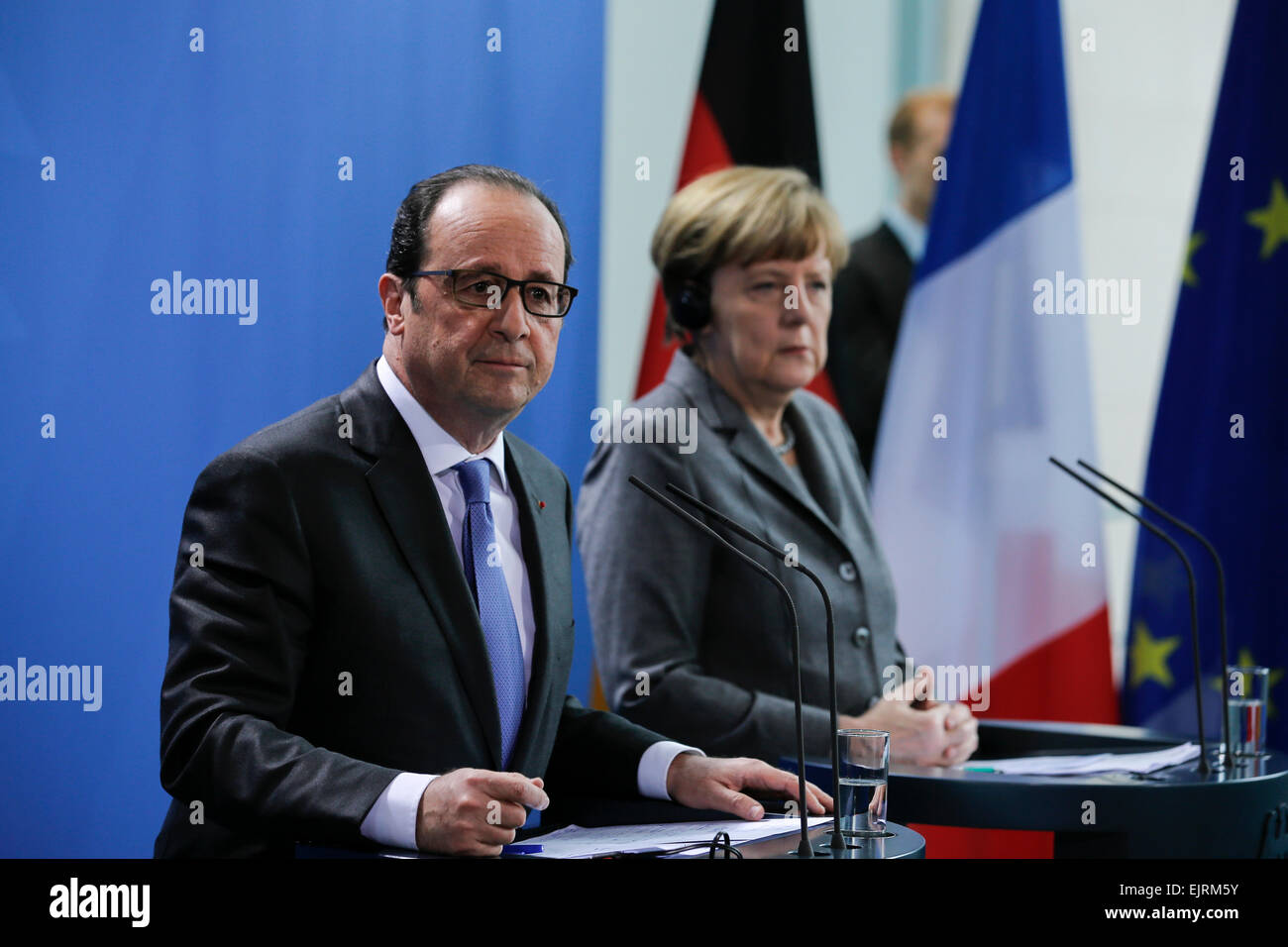 Berlin, Germany. 31st Mar, 2015. Family photo of the German and French ...