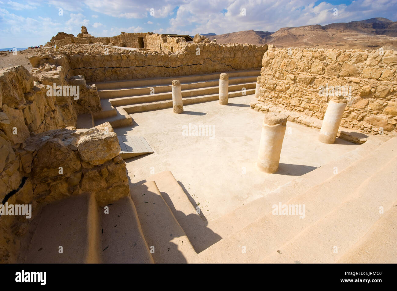 The synagogue on top of the rock Masada in Israel Stock Photo - Alamy