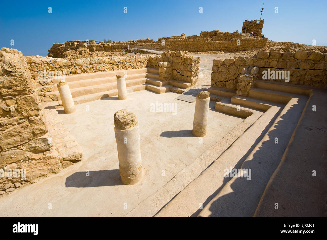 The synagogue on top of the rock Masada in Israel Stock Photo - Alamy