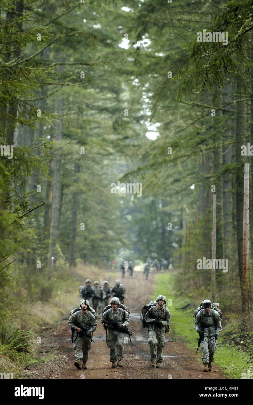 Soldiers complete a 12.5 mile ruck march as the final phase of the 8th ...