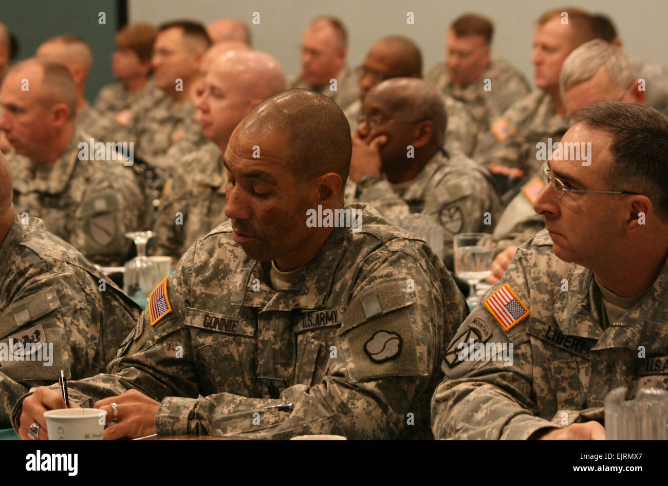 Command Sgt. Maj. Brian Connie left and Command Sgt. Maj. Stephen ...