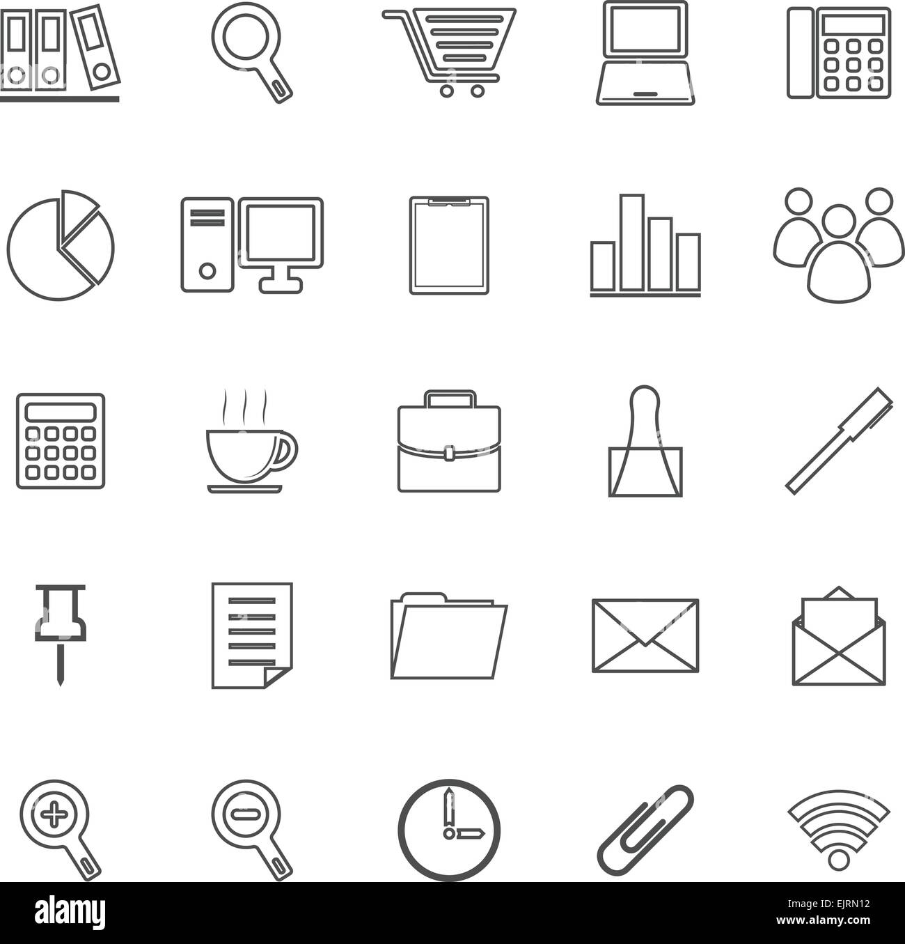 Office line icon on white background, stock vector Stock Vector Image ...