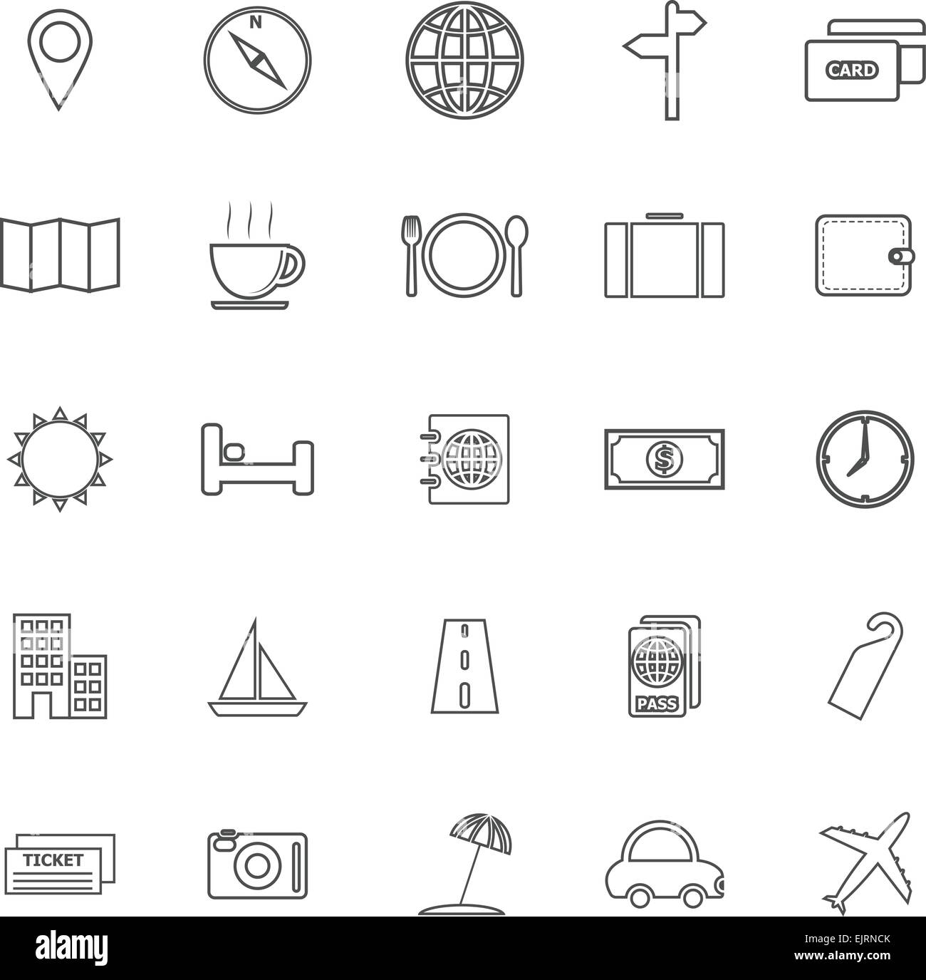 Compass line icon on Stock Vector Images - Alamy