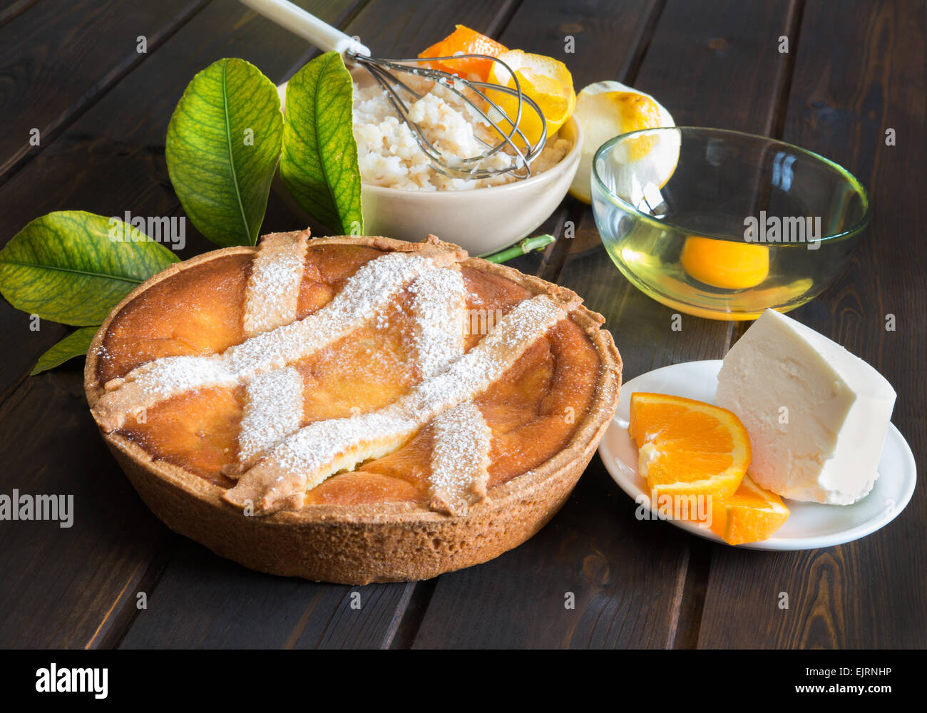 sweet and soft typical neapolitan pastry called pastiera Stock Photo ...