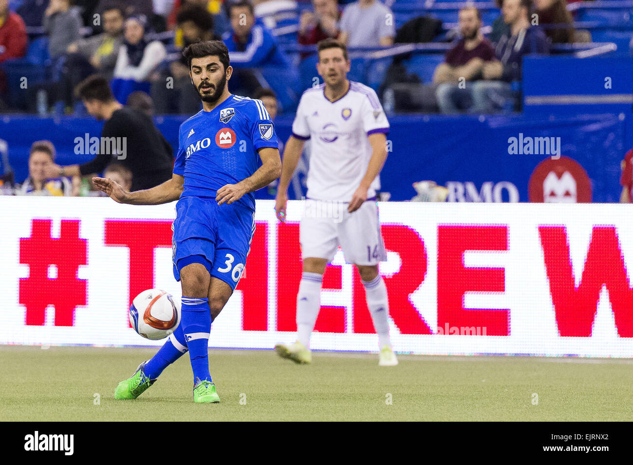Mar 28, 2015 : Montreal Impact defender Victor Cabrera #36 kicks the ...