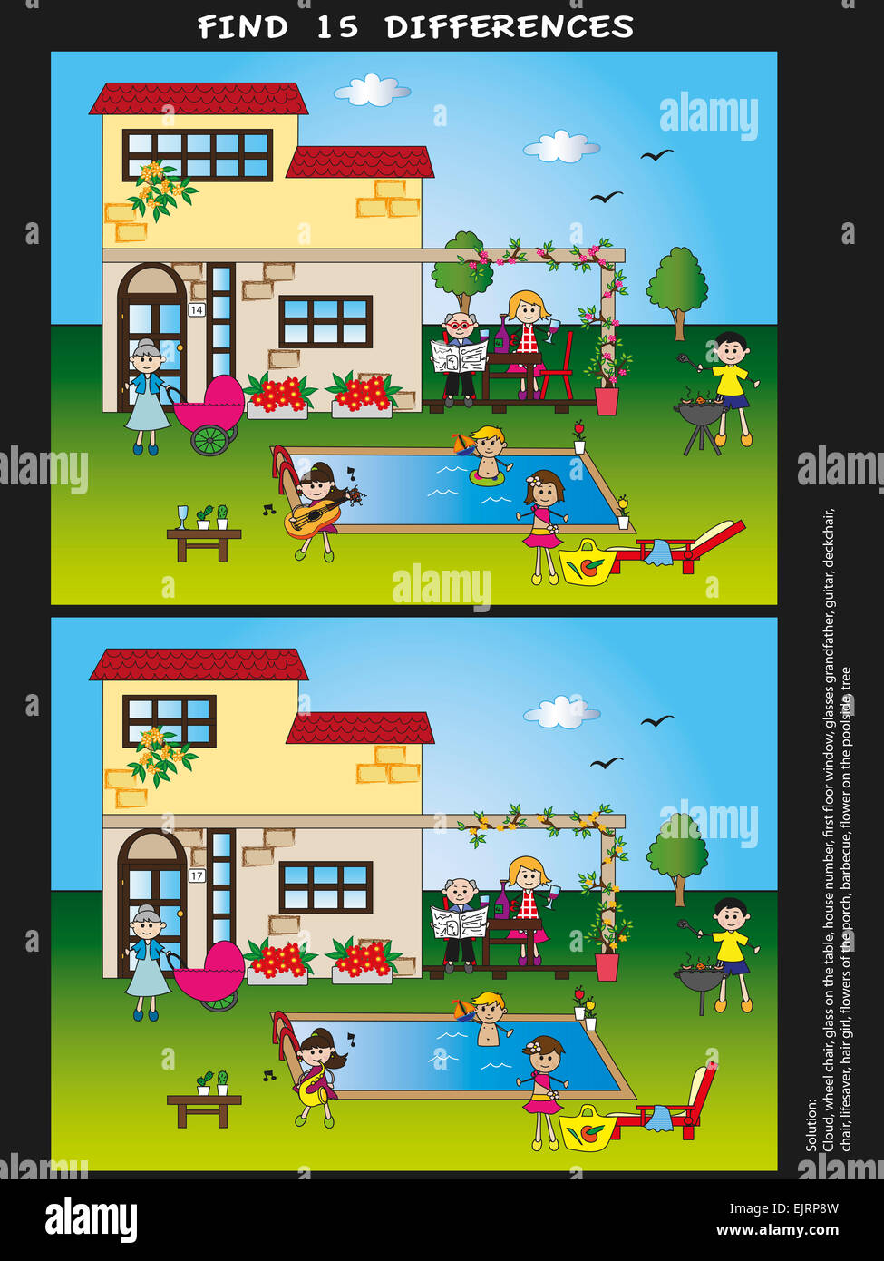 game for children: find the fifteen differences Stock Photo - Alamy