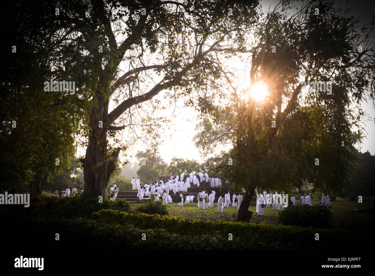 Pilgrims at Sravasti, India Stock Photo - Alamy