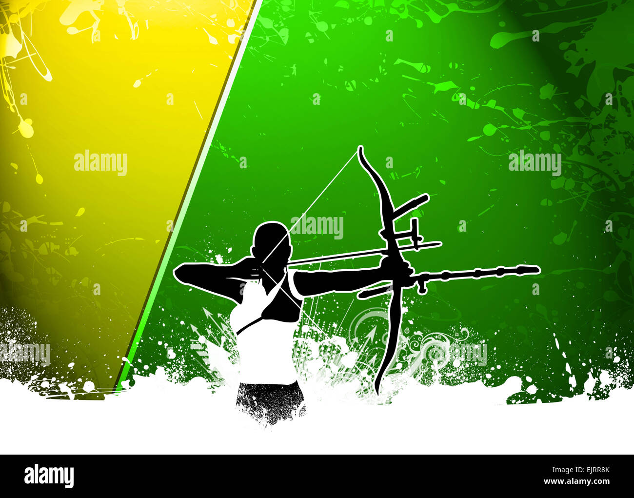 Archery sport invitation advert background with empty space Stock Photo ...