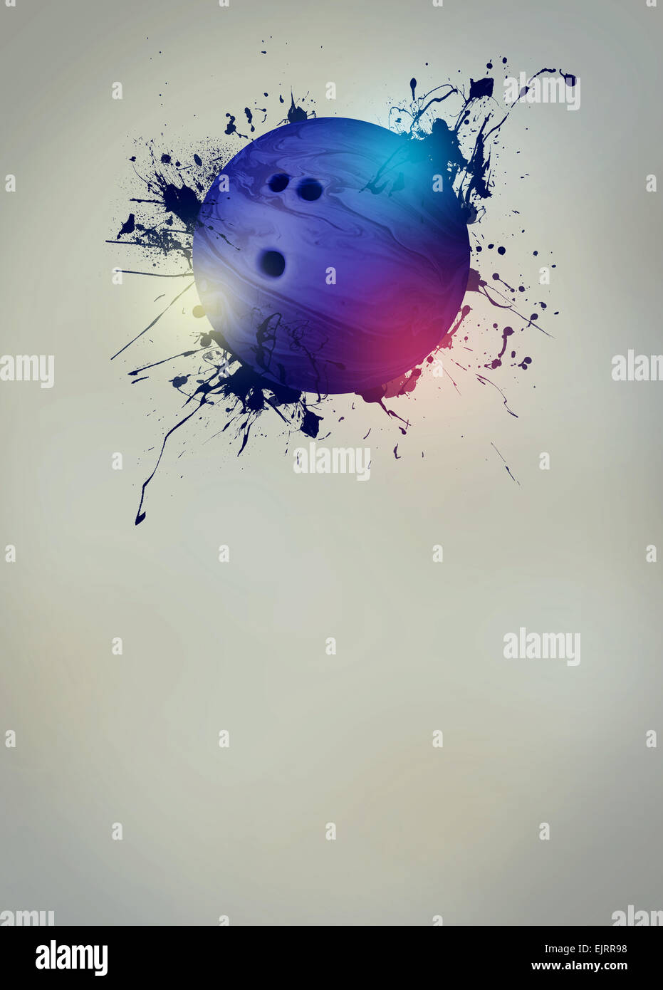 Abstract bowling sport invitation poster or flyer background with empty ...