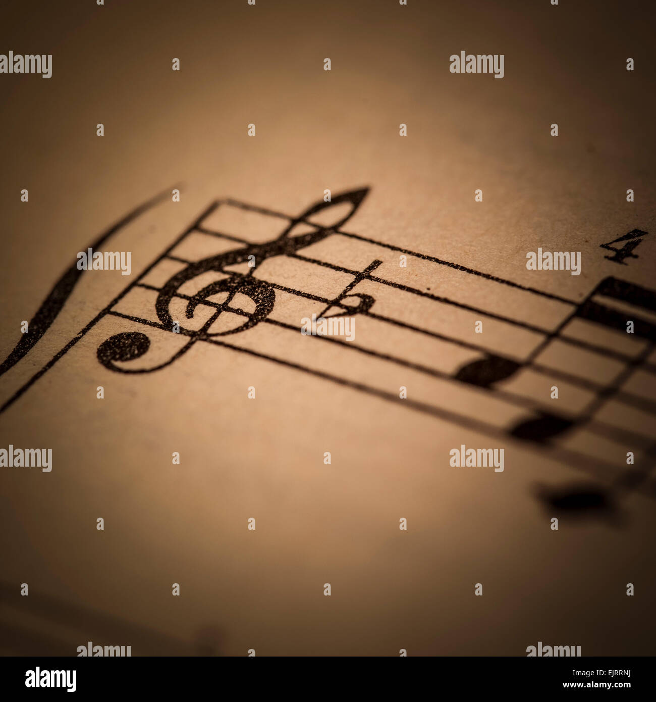 Old classical sheet music has a vintage tone and texture to it; square ...