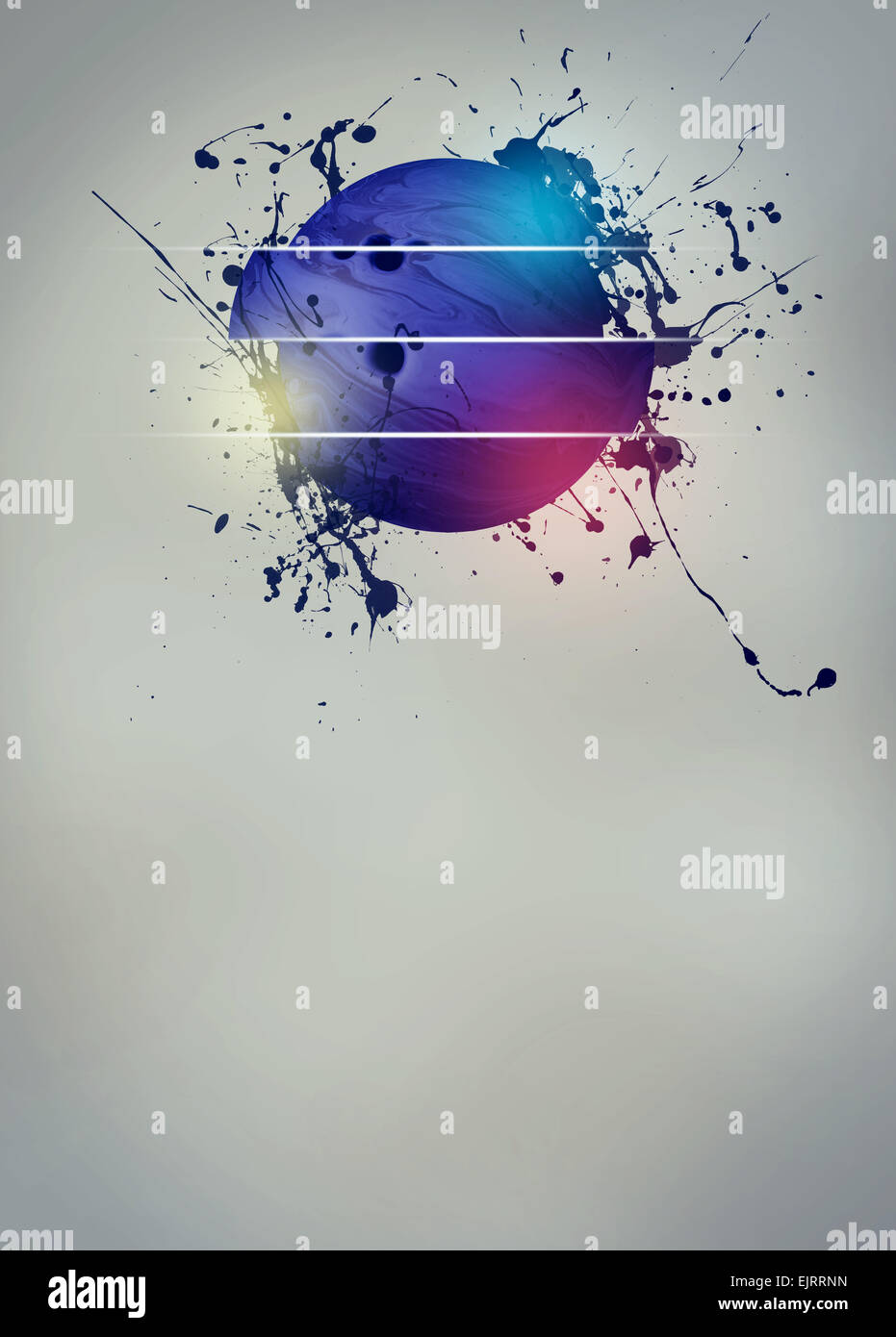 Abstract bowling sport invitation poster or flyer background with empty ...