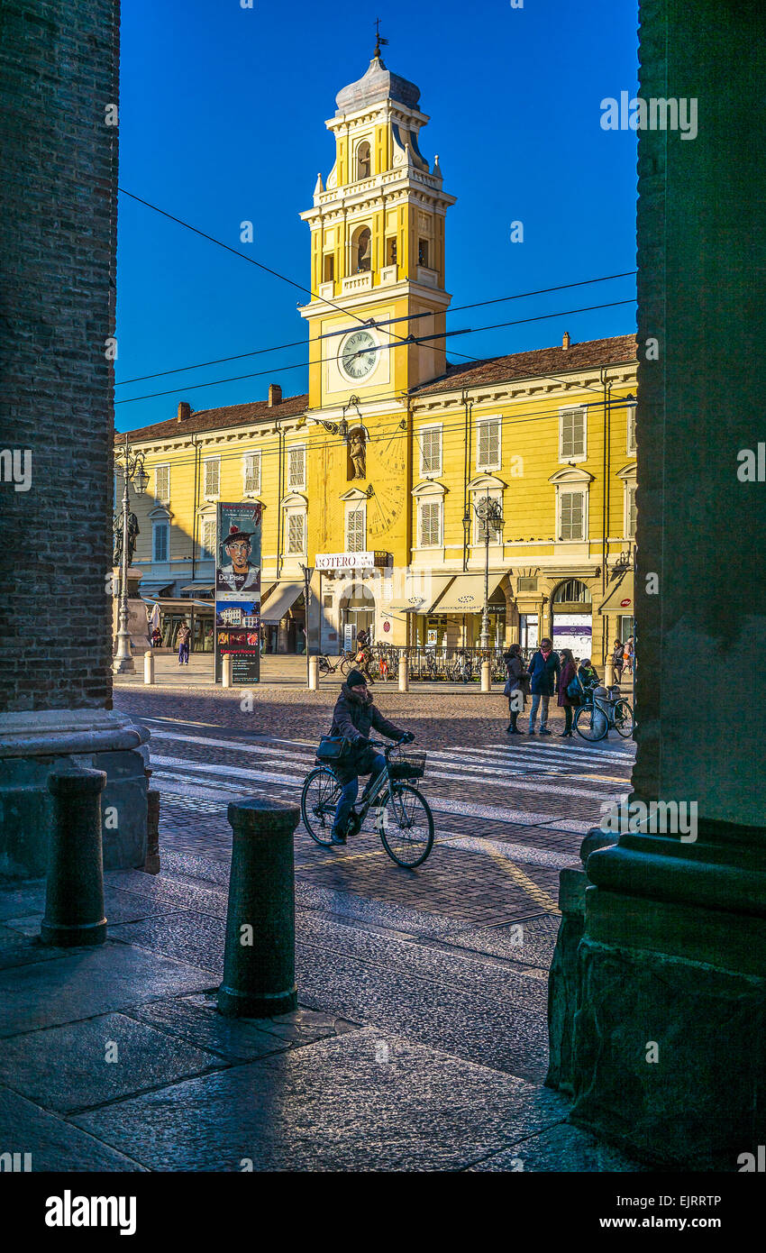 Parma, view of the Garibaldi square with the Governor palace Stock ...