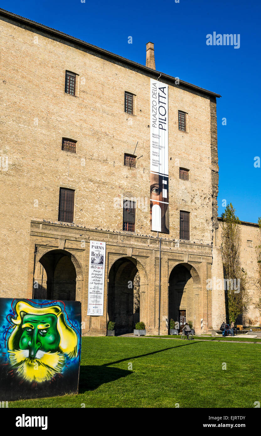 Parma, the Della Pilotta palace seen from Della Pace square Stock Photo ...