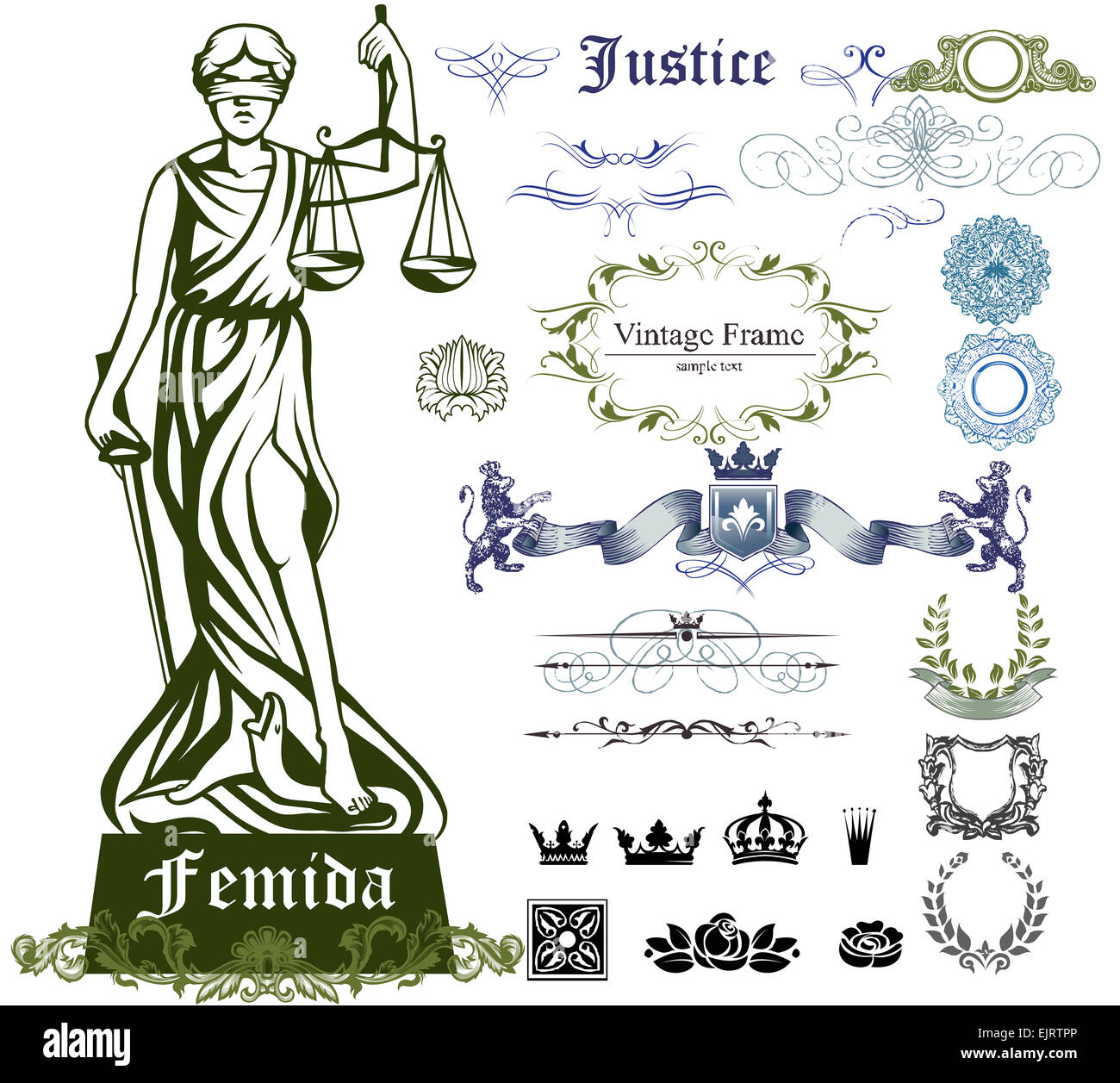 Femida ornamental set Stock Photo - Alamy