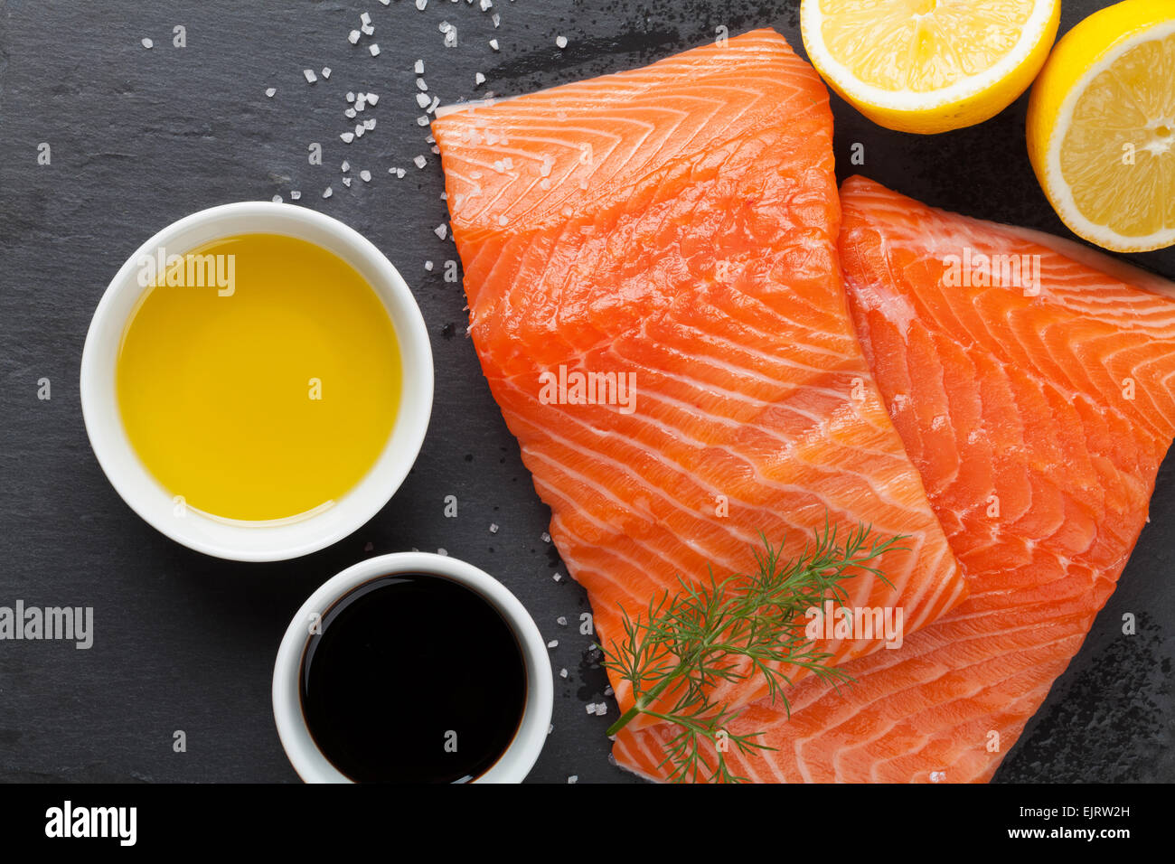 Top view on salmon hi-res stock photography and images - Alamy