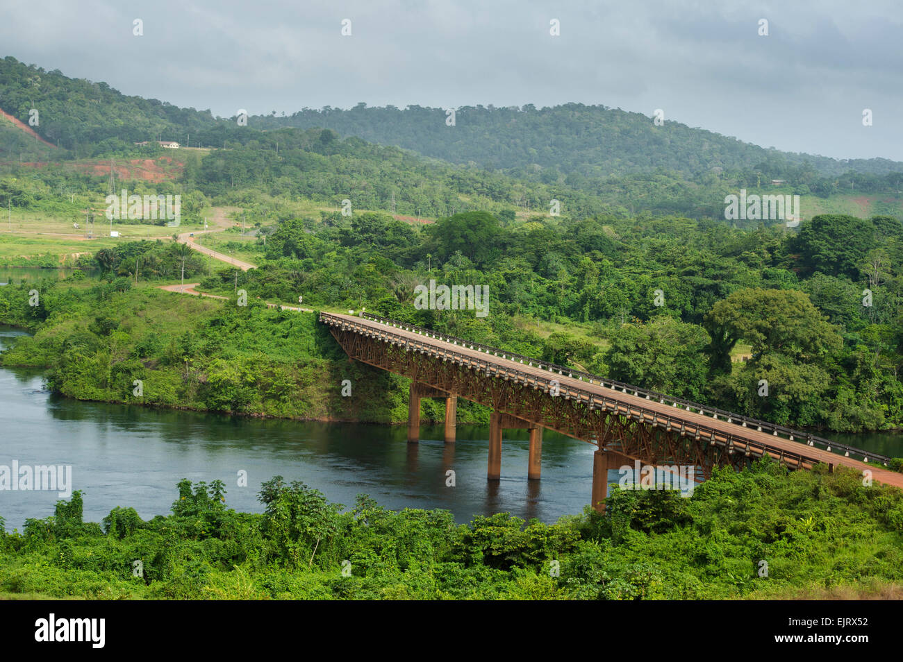 Bridge over the Suriname River at Afobaka, Suriname Stock Photo - Alamy