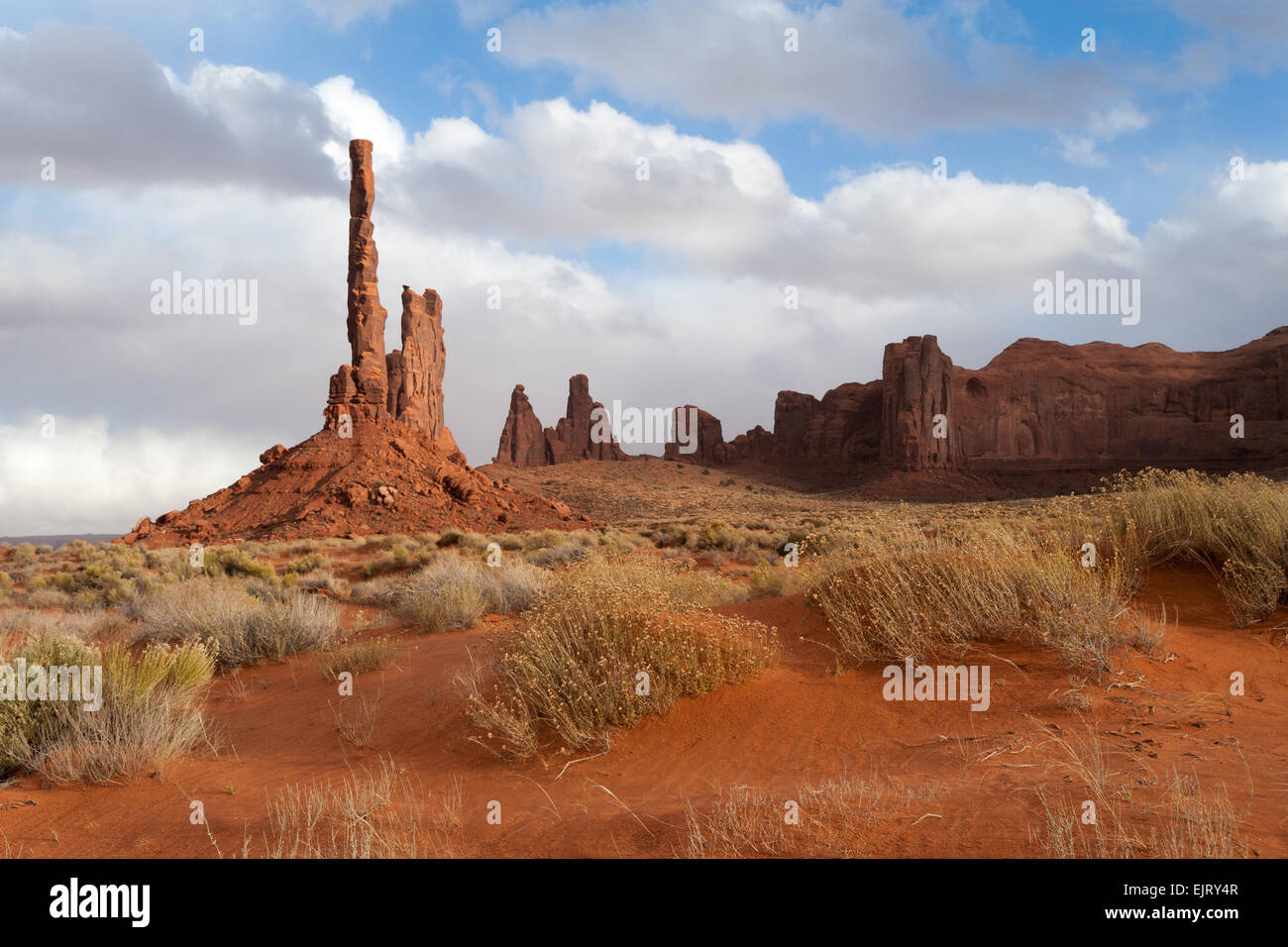 Totem pole rock formation in Monument Valley Navajo tribal park ...