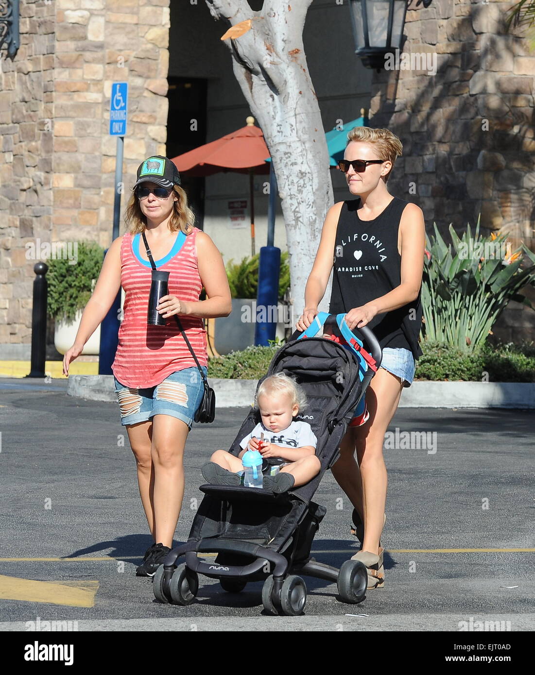 Malin Akerman out with her son Sebastian Zincone and a female companion ...