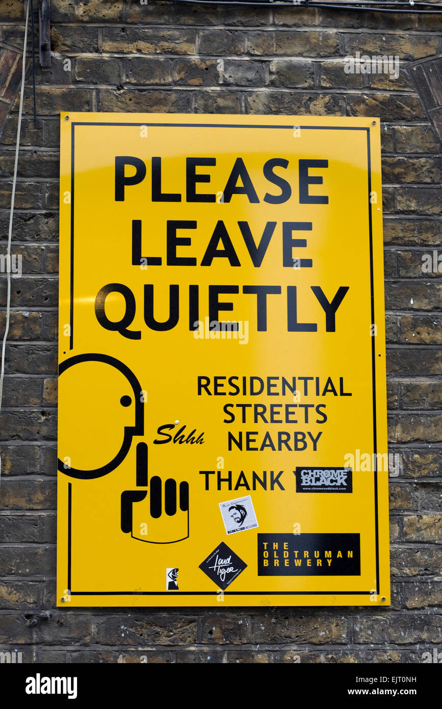 Please Leave Quietly sign Stock Photo - Alamy