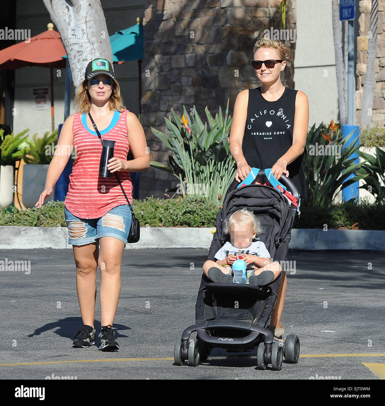 Malin Akerman out with her son Sebastian Zincone and a female companion ...