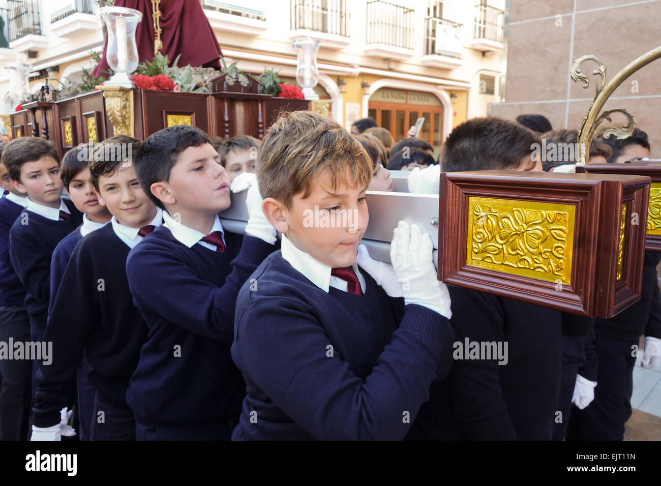 Children carrying float with Virgin Mary, Children's Religious ...