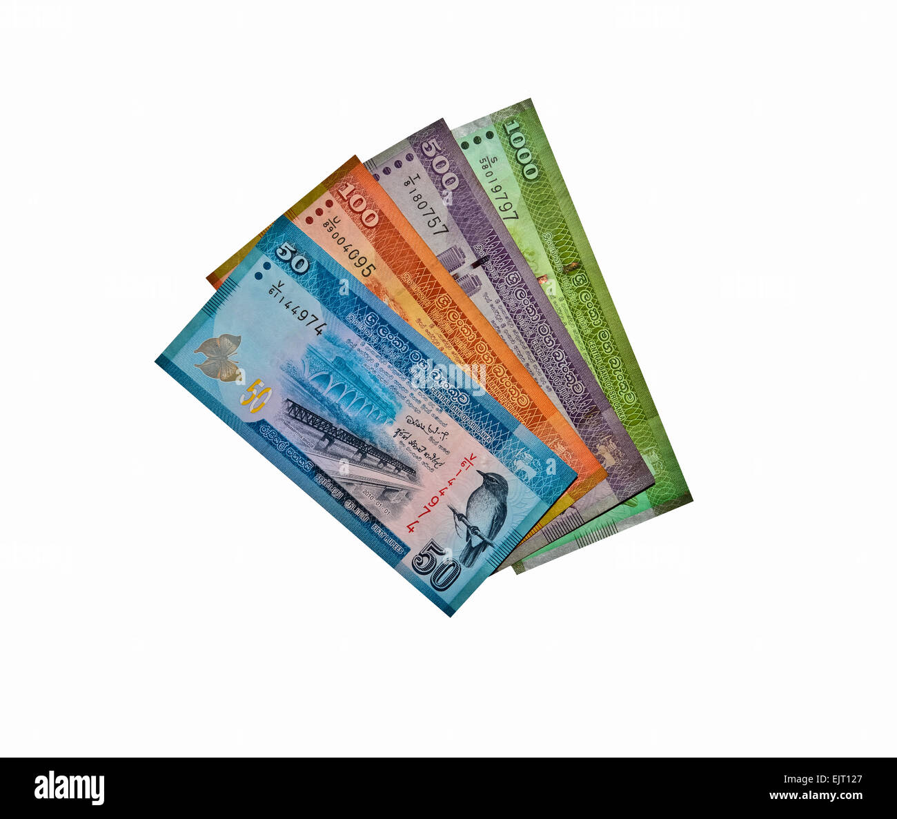 Sri Lankan Currency Rupee Notes Stock Photo - Alamy