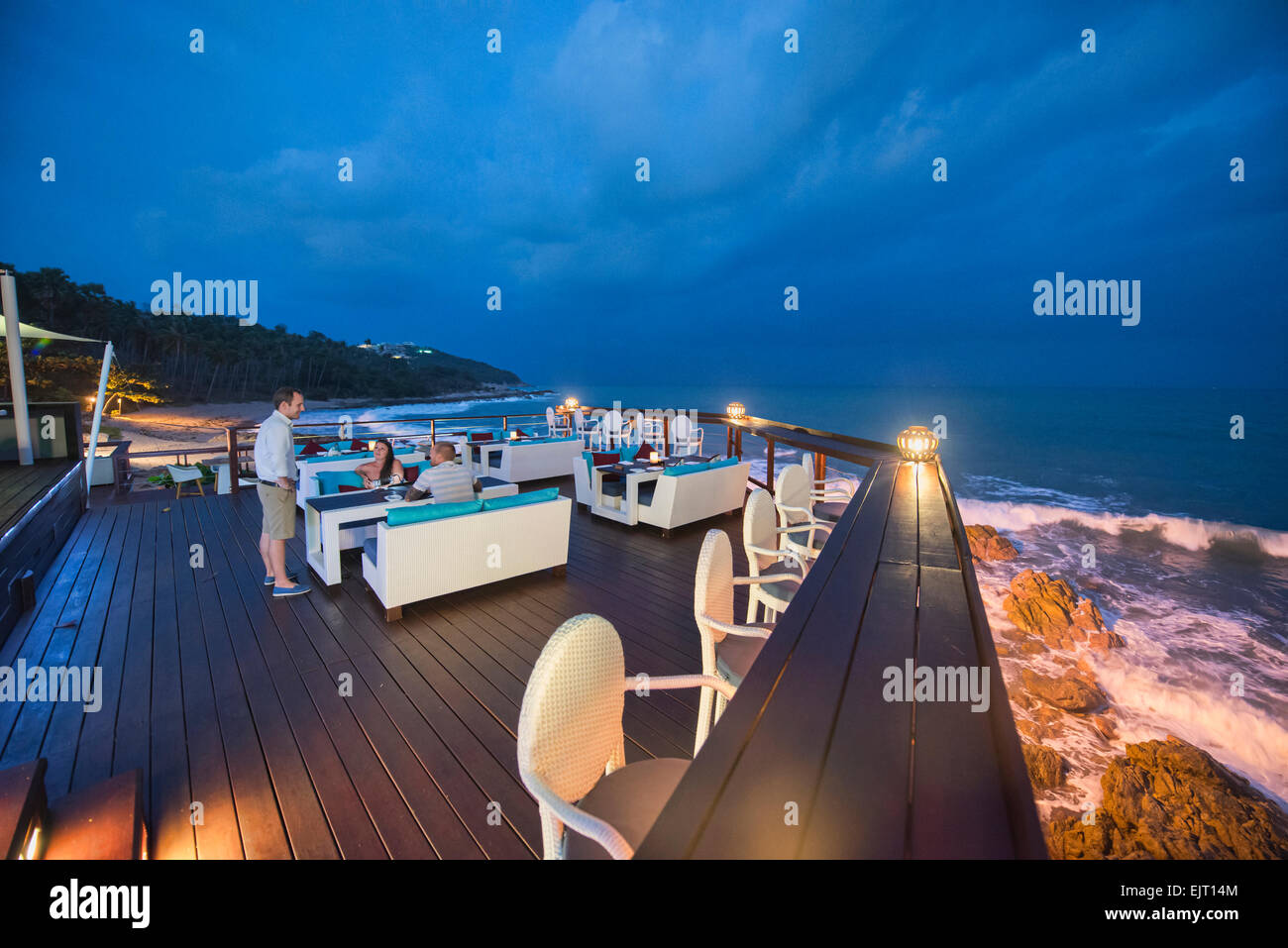 Romantic restaurant over the sea, Koh Samui, Thailand Stock Photo - Alamy