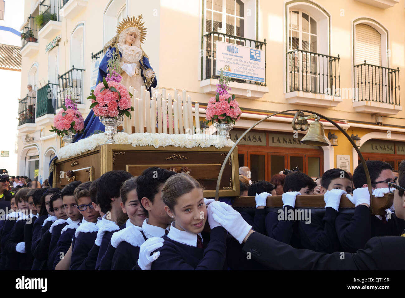 Children carrying float with Virgin Mary, Children's Religious ...