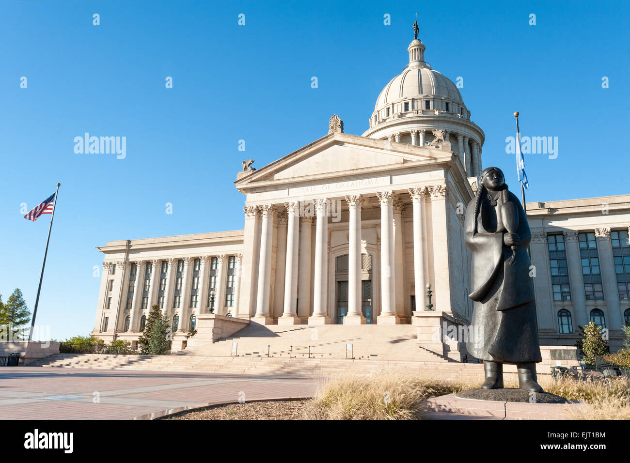 State Capitol and As Long as the Waters Flow monument in Oklahoma city ...