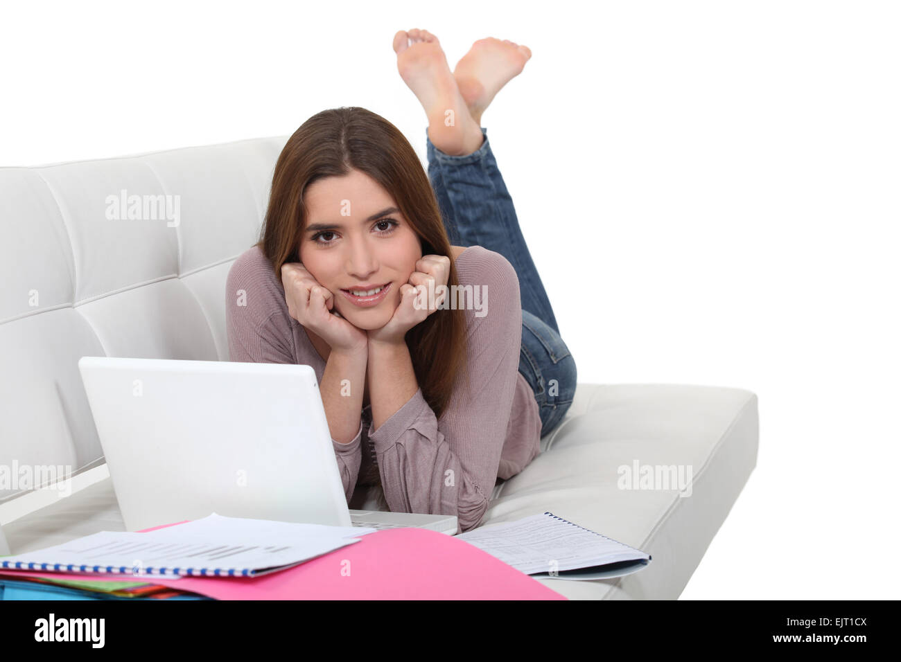 Student working on an assignment Stock Photo - Alamy