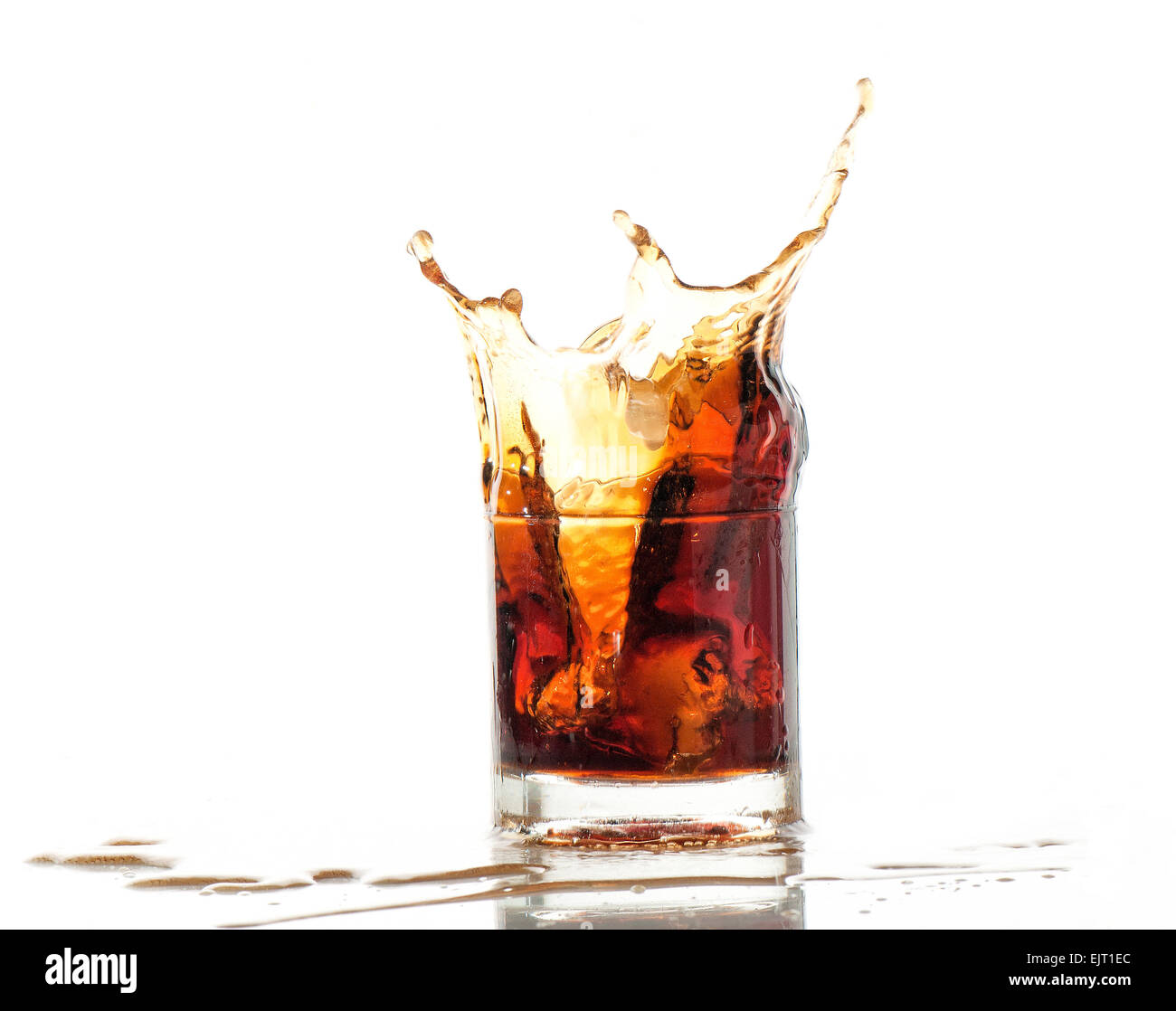 splash of cola in glass isolated on white background Stock Photo - Alamy