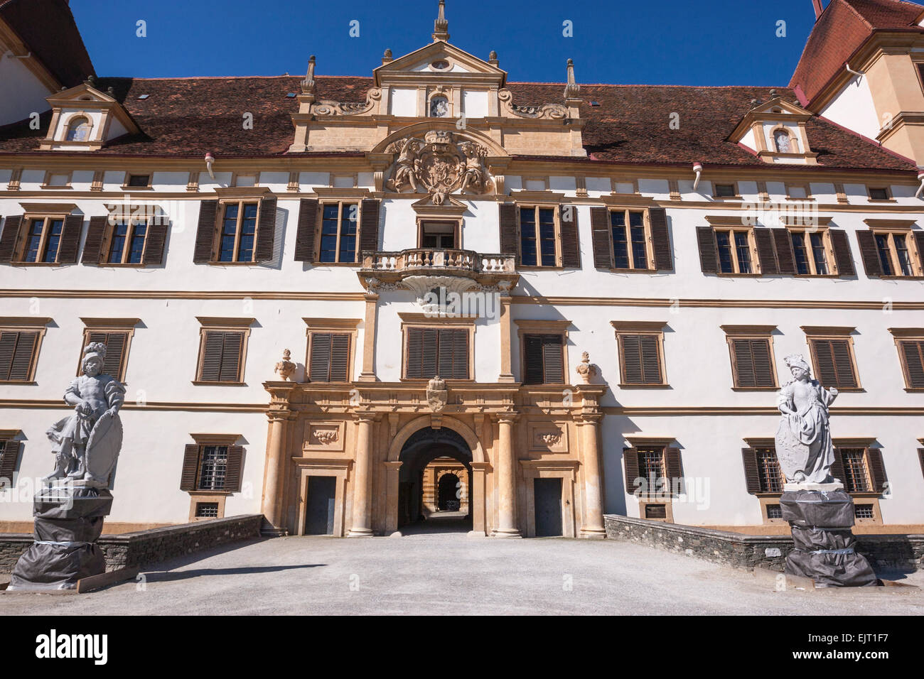 Main entrance of the Eggenberg Palace, a Baroque palace complex Stock ...