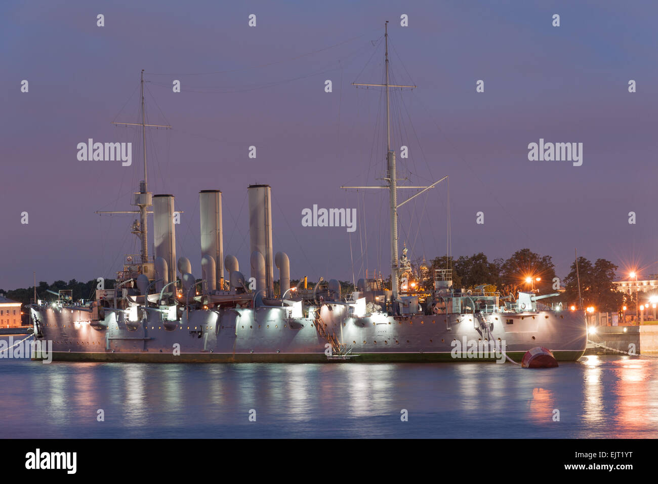 Avrora, oldest Russian navy cruiser, symbol of October revolution Stock ...