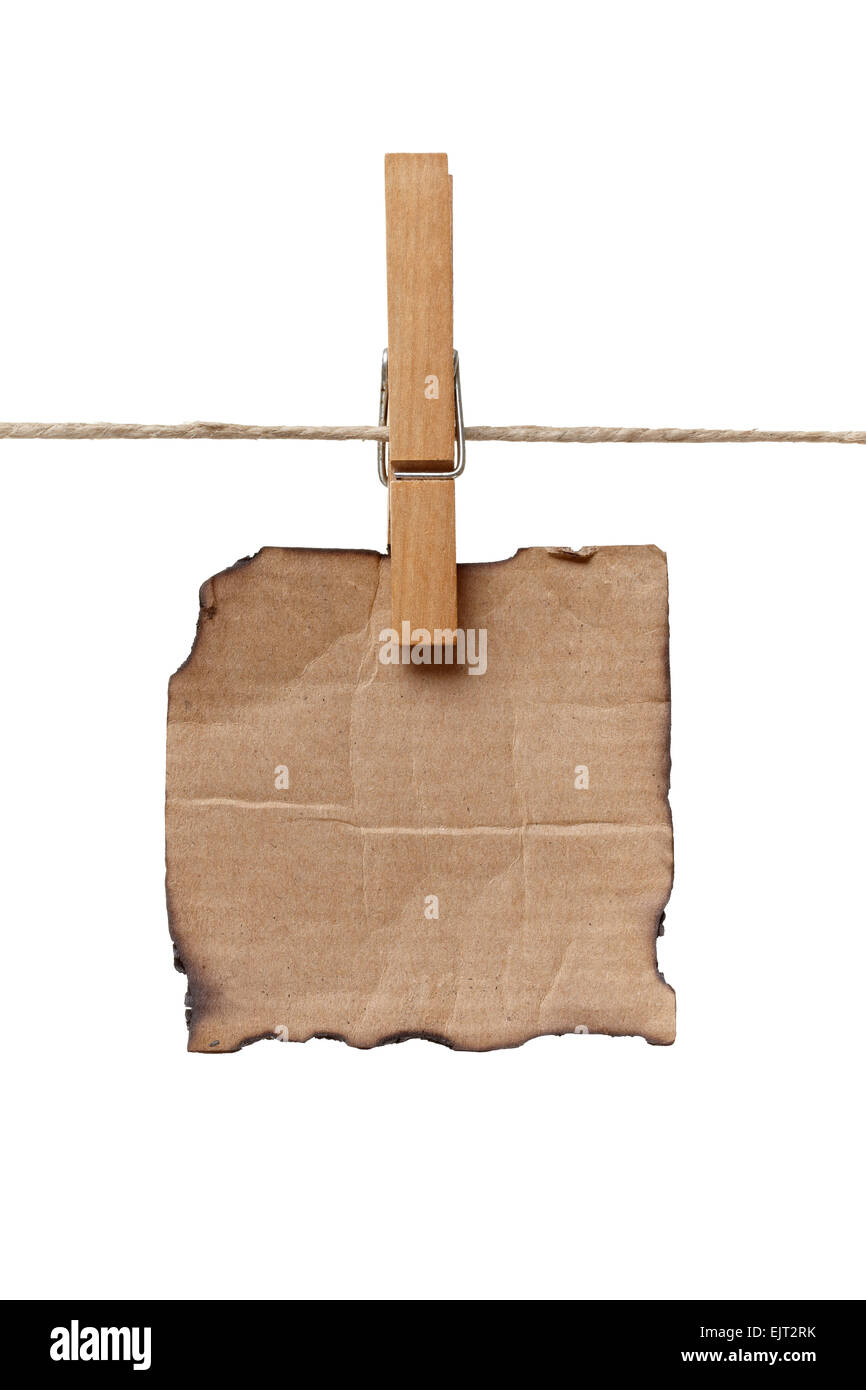 note paper and clothespin Stock Photo - Alamy